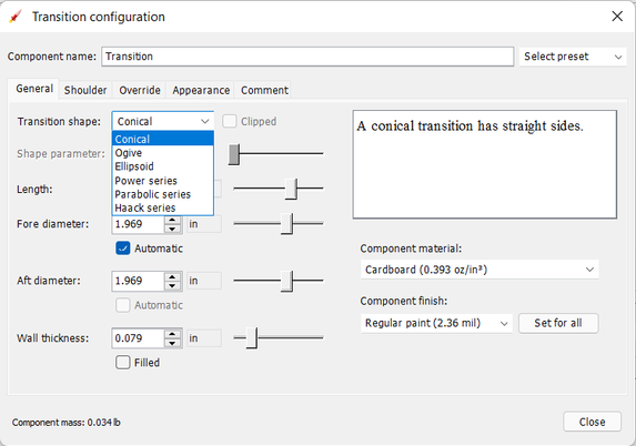 Body Components Basics - OpenRocket wiki
