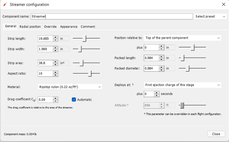 Mass Components Basics - OpenRocket wiki