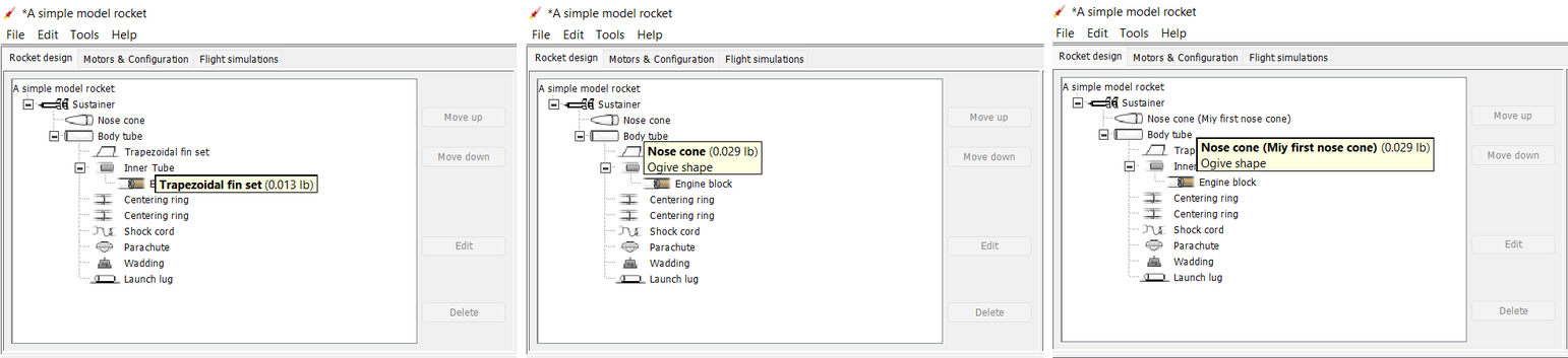 Common Component Characteristics - OpenRocket wiki